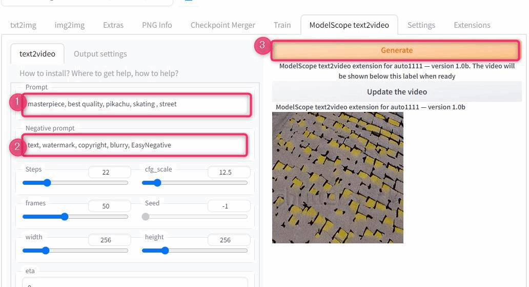 WebUIで動画生成!!!【text-to-video】